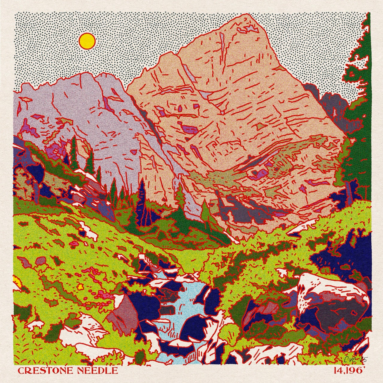 Crestone Needle Art Print - Caroline Clark Design – Long Lost Studio by ...