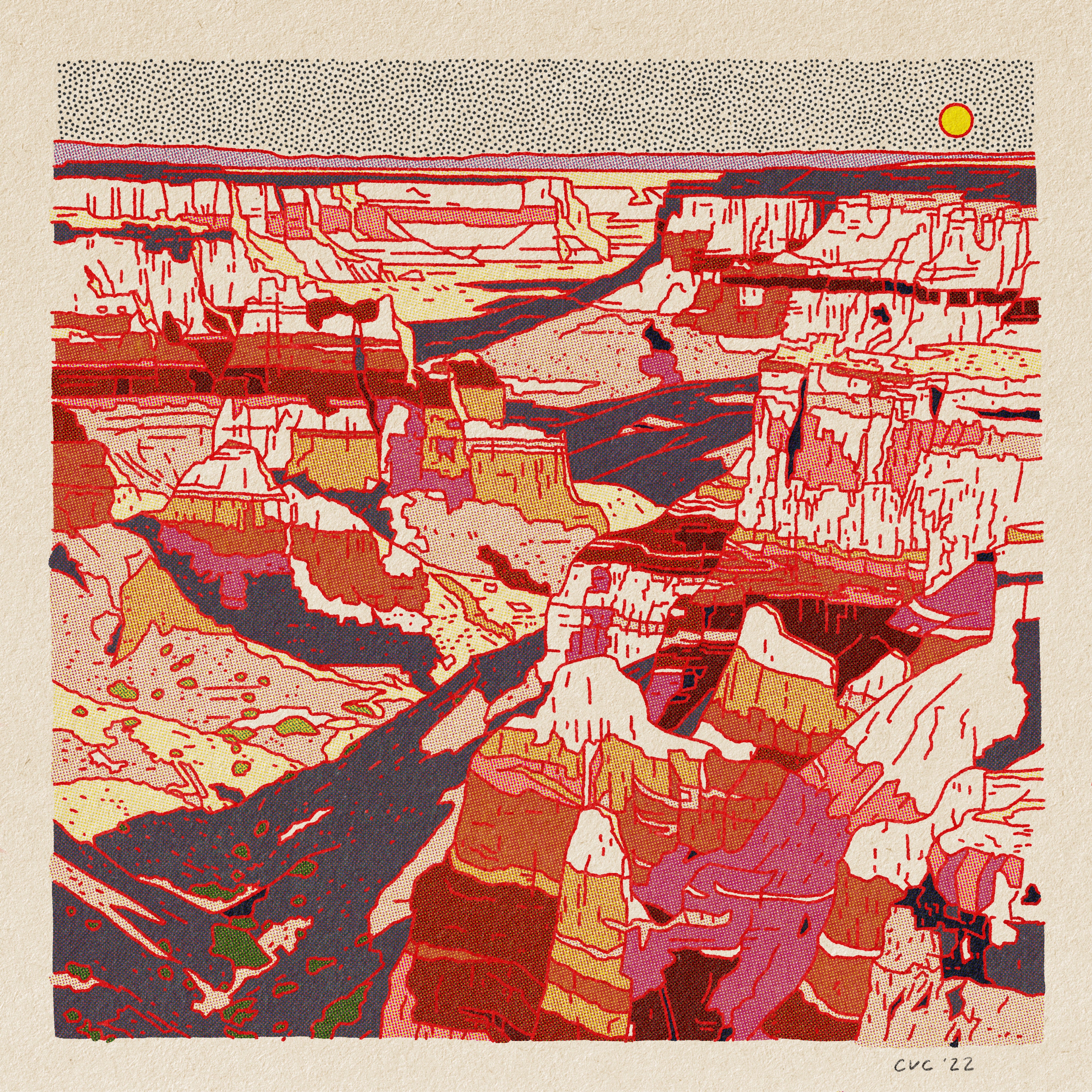 Grand Canyon Art Print - Caroline Clark Design – Long Lost Studio by ...