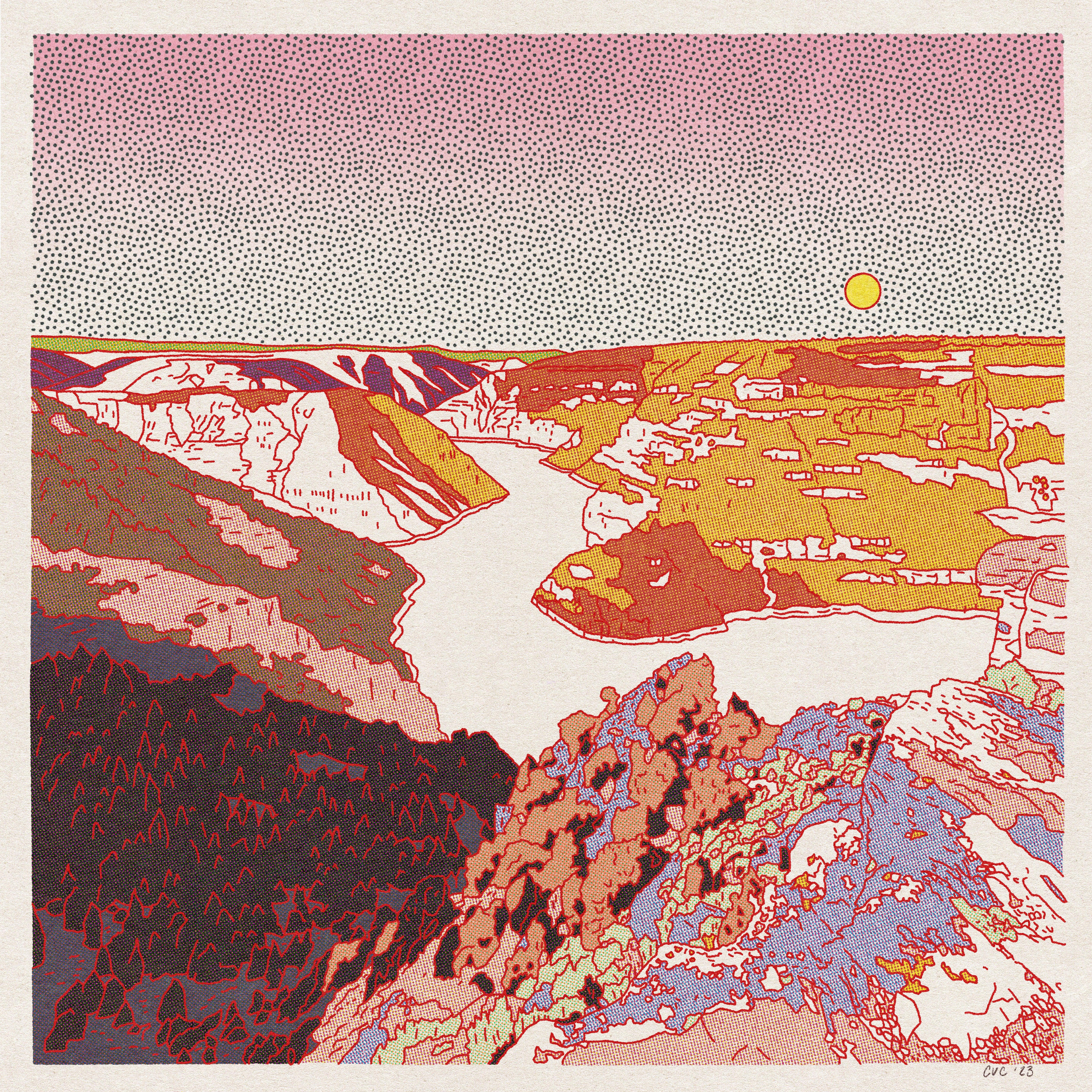 Flaming Gorge Art Print - Caroline Clark Design – Long Lost Studio by ...