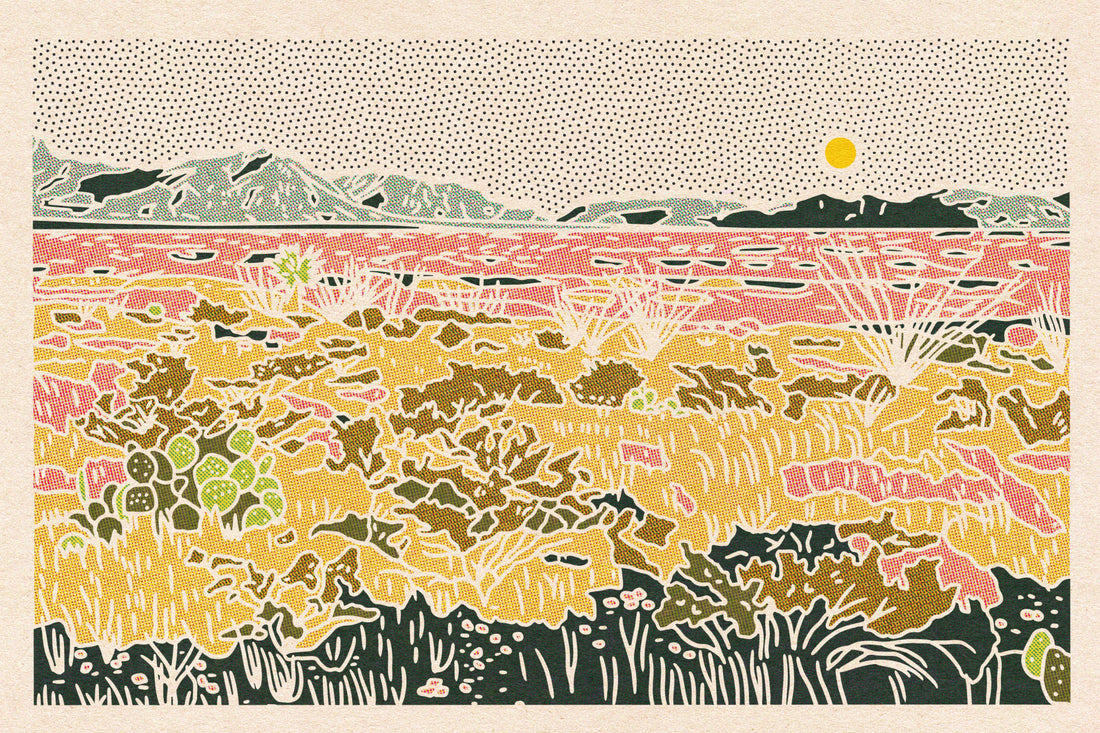 New Mexico Desert Landscape Art Print - Caroline Clark Design – Long ...